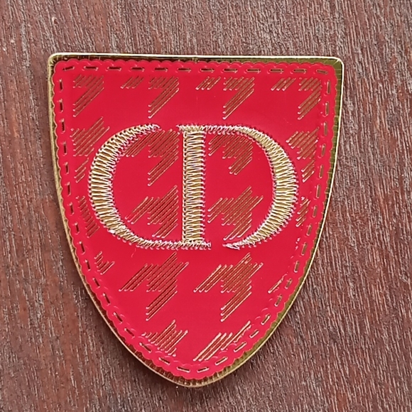 Dior | Accessories | Christian Dior Red And Gold Crest Sticker Iron On ...